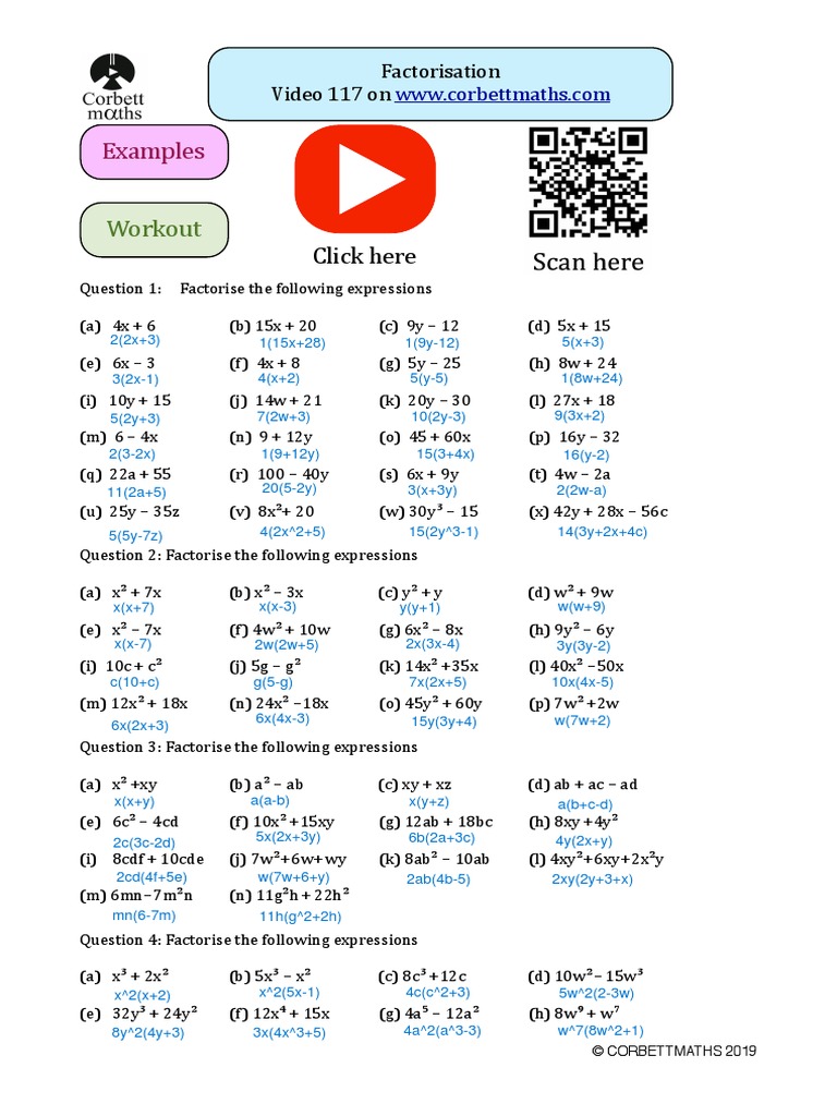 Factorisation Pdf Pdf Factorization Algebra