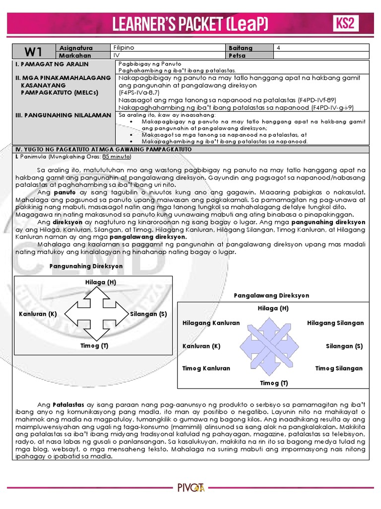 Q4 Filipino 4 Week 1 | PDF