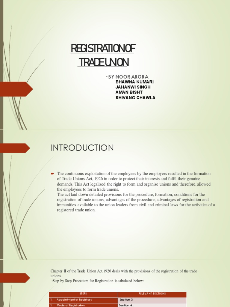 Trade Union Registration Guide | PDF | Trade Union | Private Law