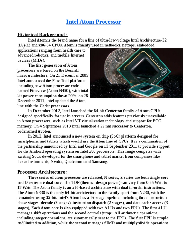 Intel Atom Processor PDF | Download Free PDF | Manufactured Goods ...