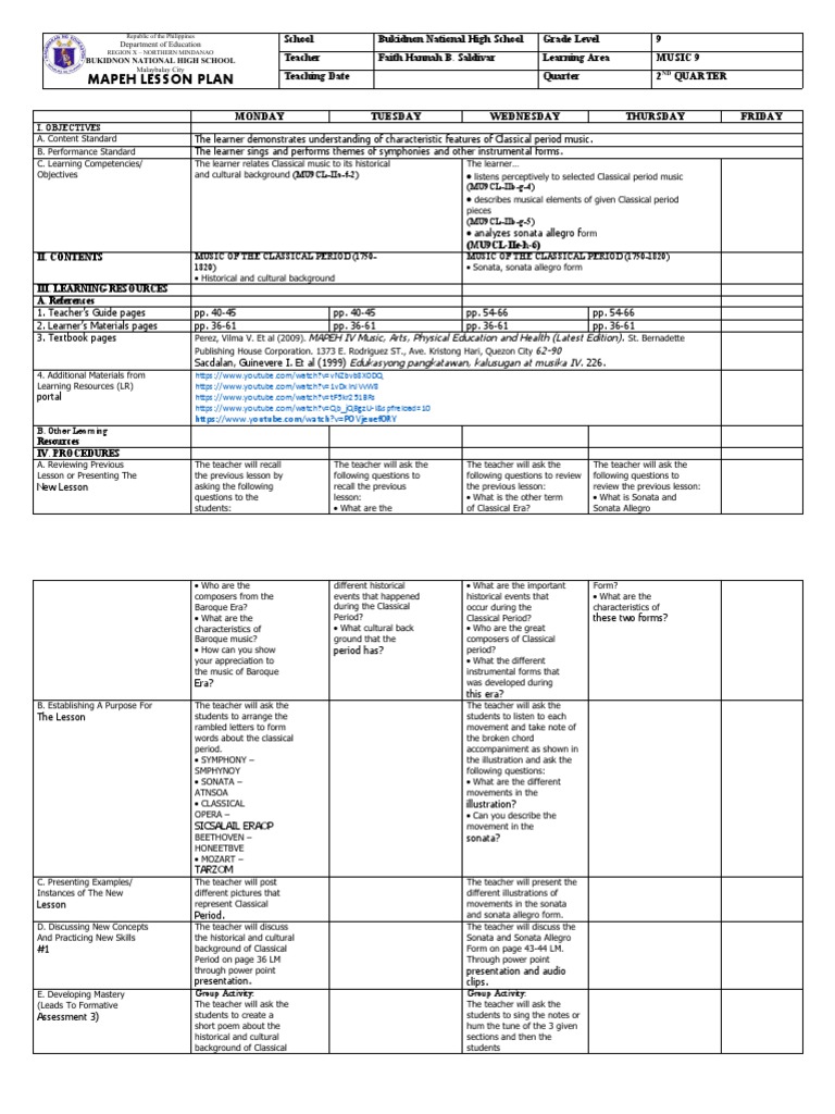 2ND Quarter Music 9 | PDF