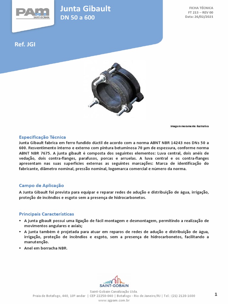 Ficha Técnica - Junta Gibault | PDF | Materiais | Ciências Físicas
