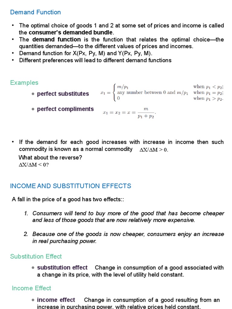 Demand Functions and Effects | PDF | Demand | Economic Surplus