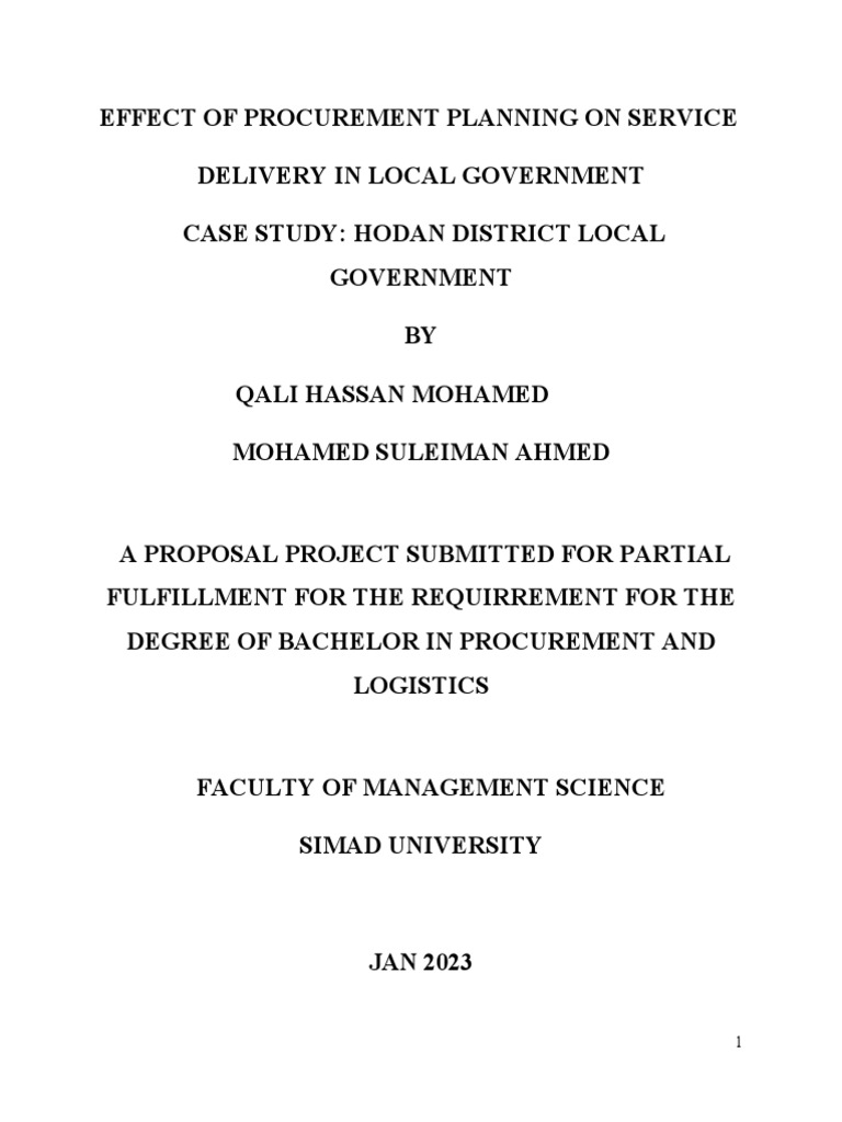 Effect of Procurement Planning On Service Proposal (Autosaved) MQ | PDF