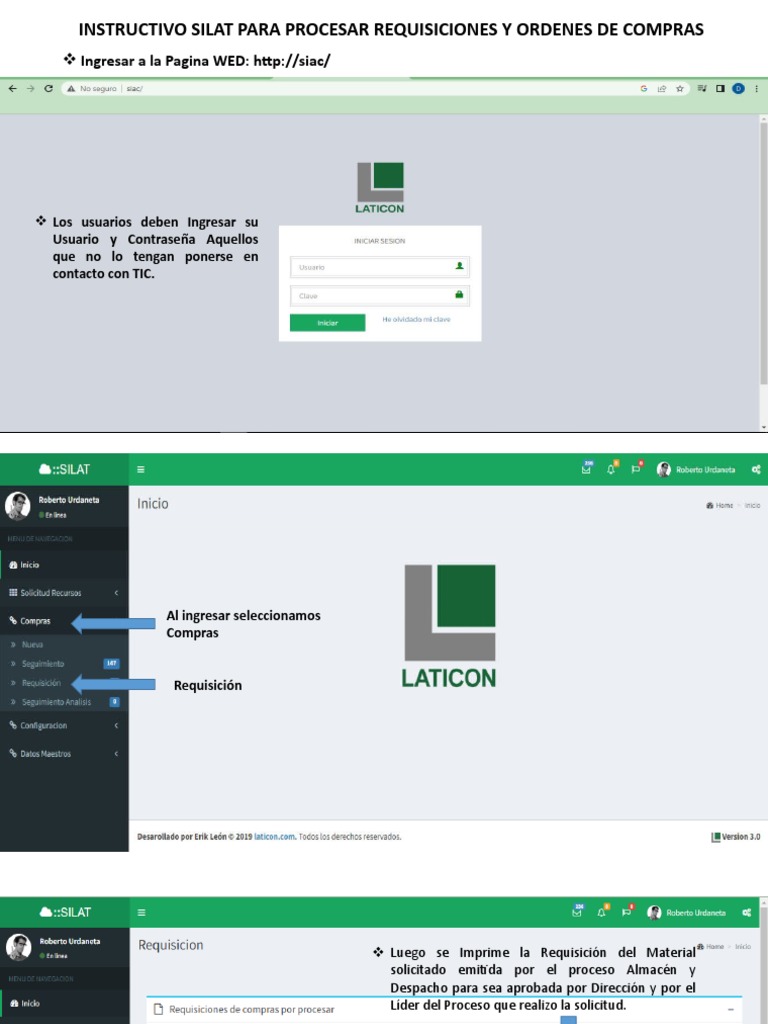 Instructivo Silat para Procesar Requisiciones y Ordenes de Compras | PDF