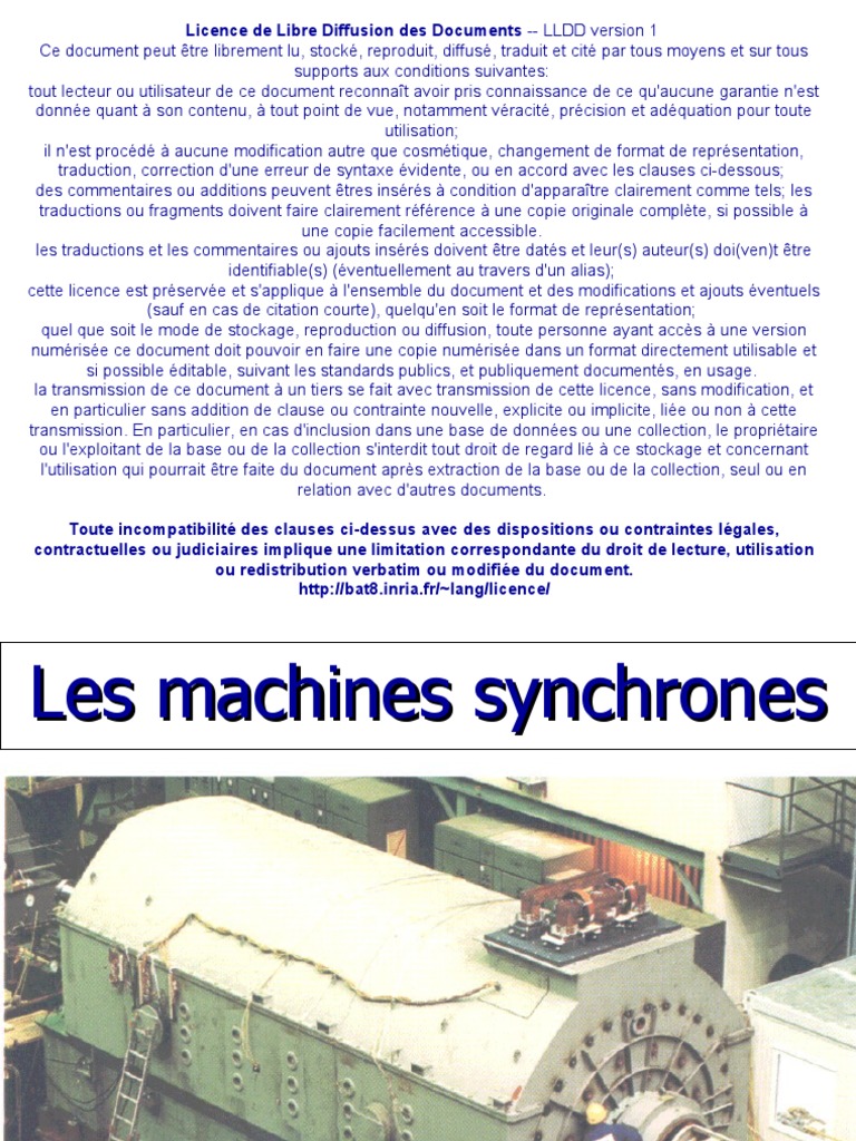 Machines Synchrones | PDF | Électricité | Électrotechnique