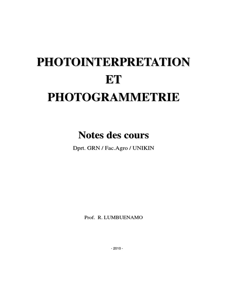 Introduction A La Photointerpretation | Télécharger gratuitement PDF ...