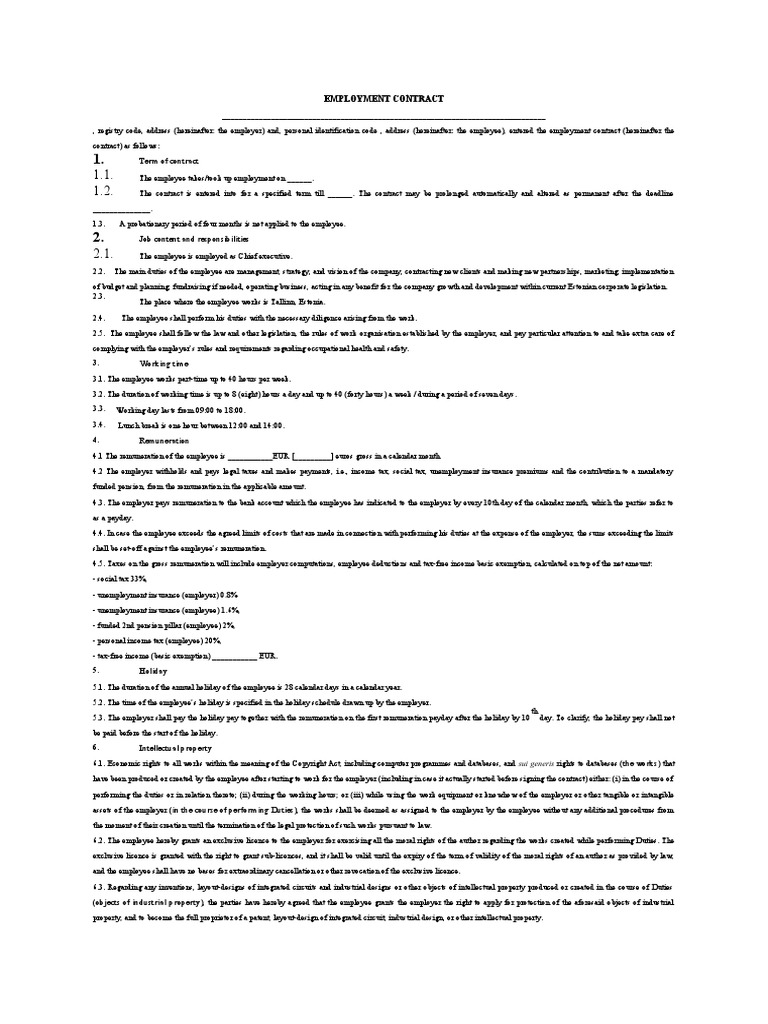 Employment Contract | PDF | Employment | Tax Exemption