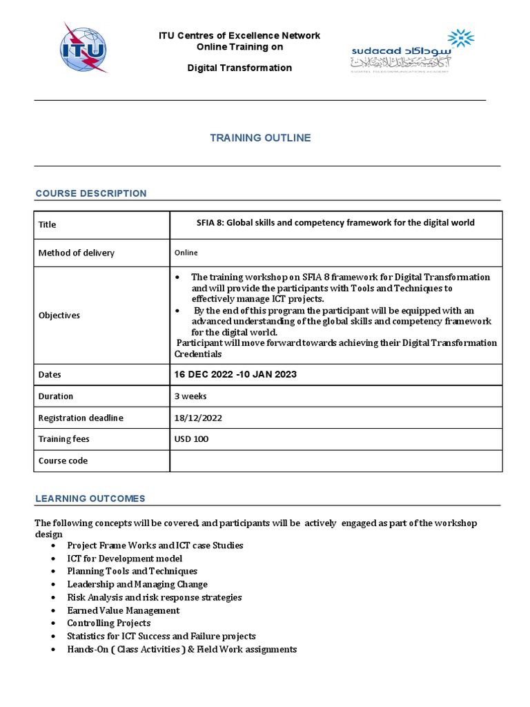 SEE SFIA 8 IT Course Outline | PDF | Educational Technology | Online ...