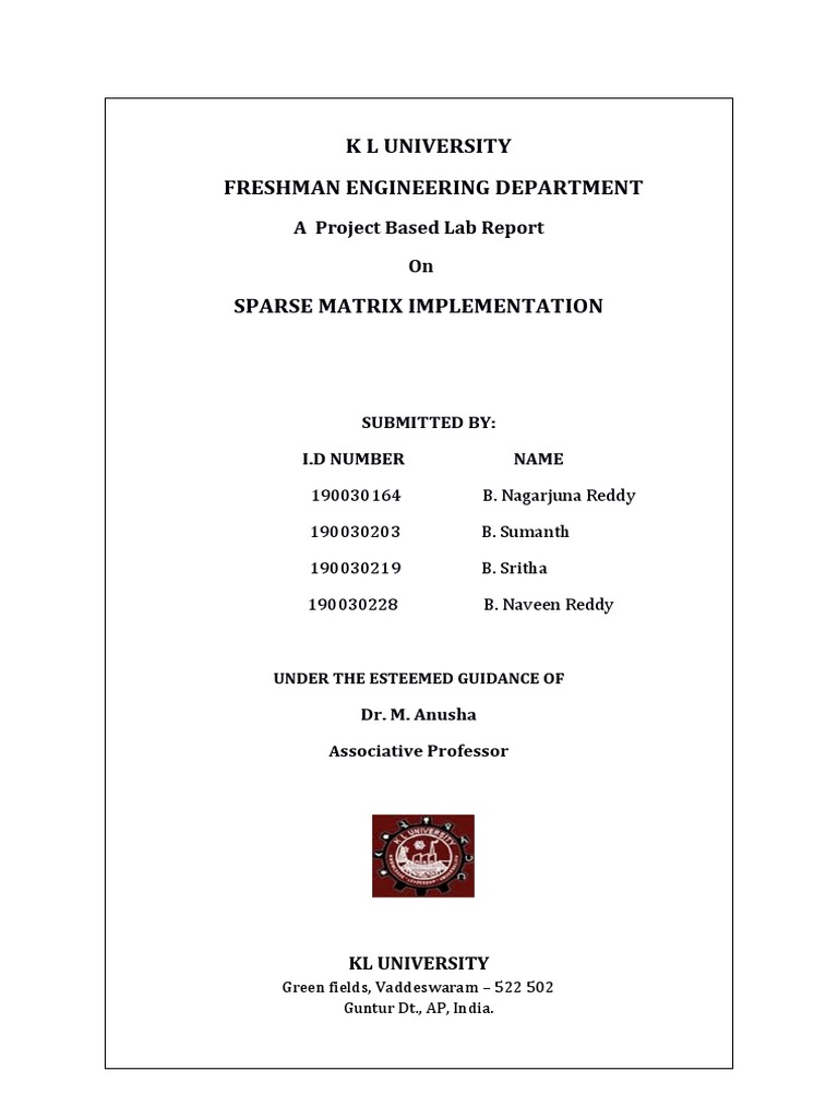 Sparse Matrix Implementation Pdf Matrix Mathematics Computing 6427
