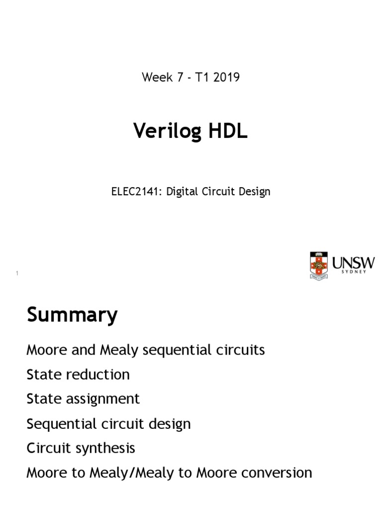 ELEC2141 Week 7 After Lecture | PDF | Hardware Description Language | Logic Gate