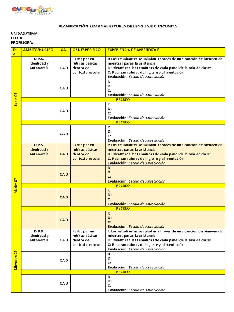 Formato Planificación 2023 | PDF | Aprendizaje | Teoría de la educación