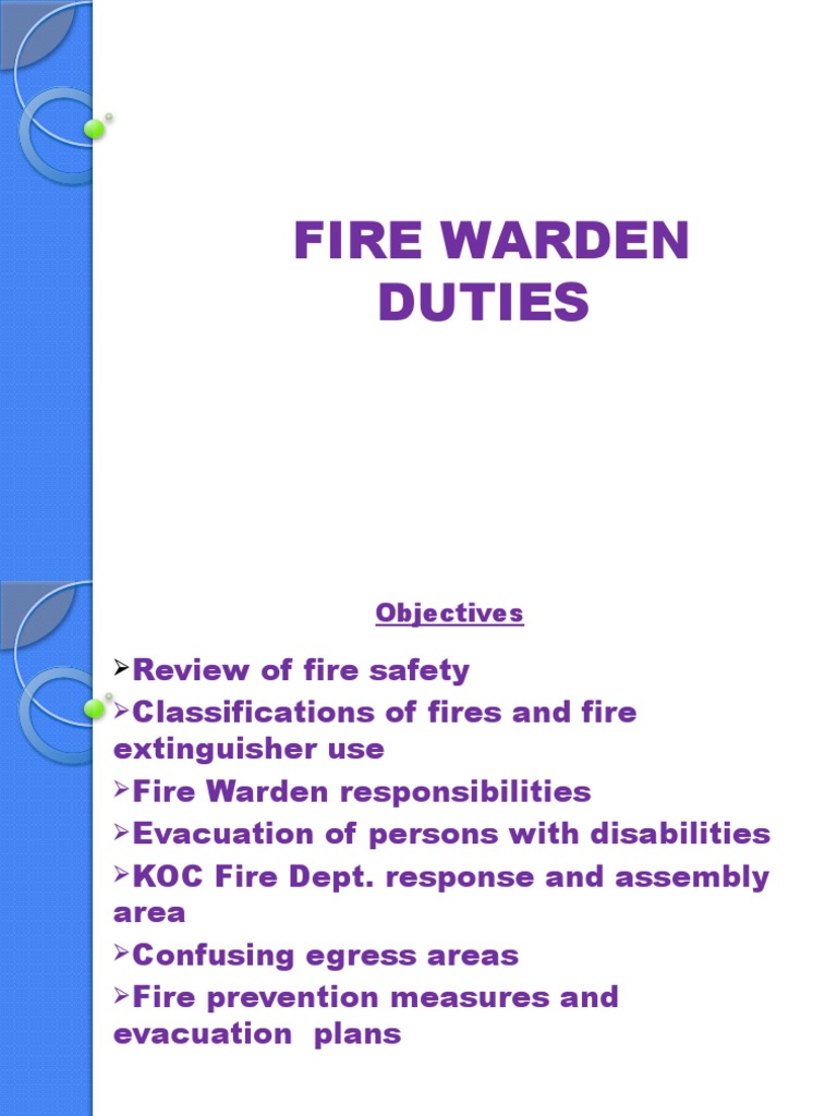 Fire Warden Duties | PDF | Fires | Firefighting