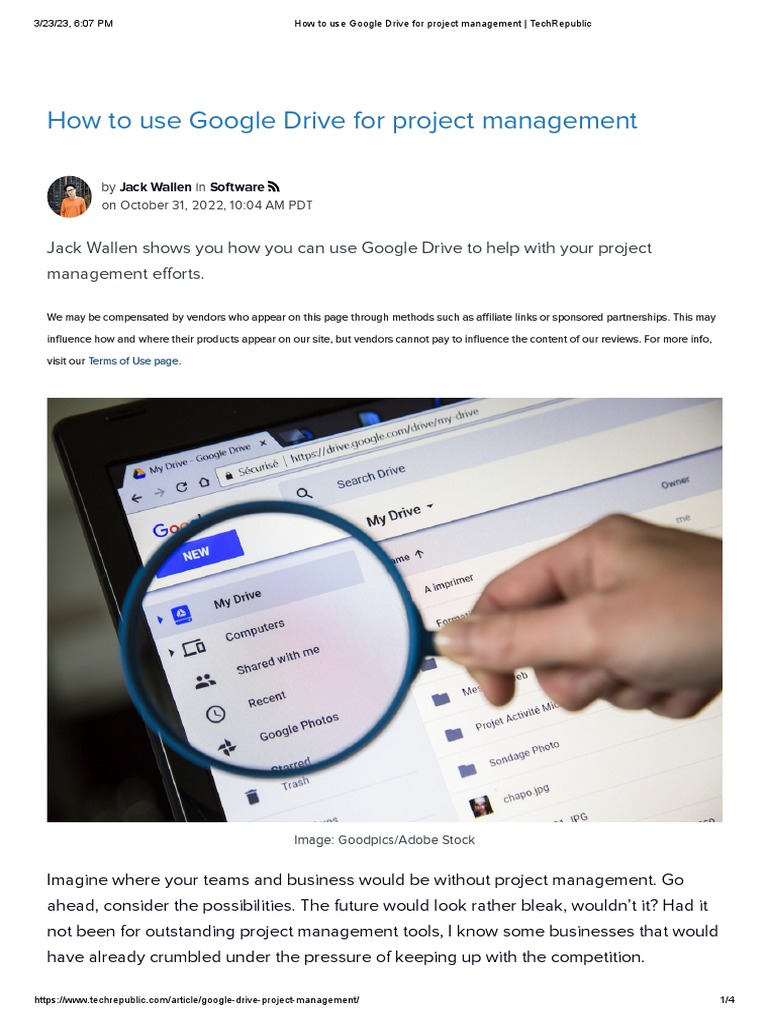 How To Use Google Drive For Project Management - TechRepublic | PDF | Computer File | Directory ...