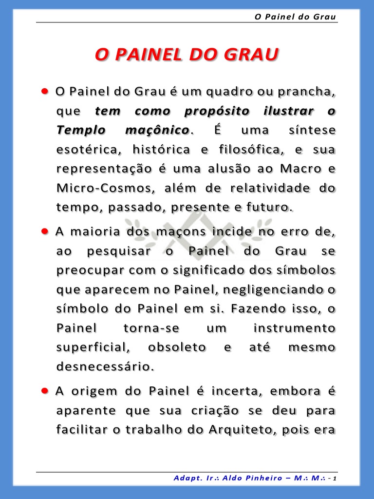 O Painel do Grau | PDF