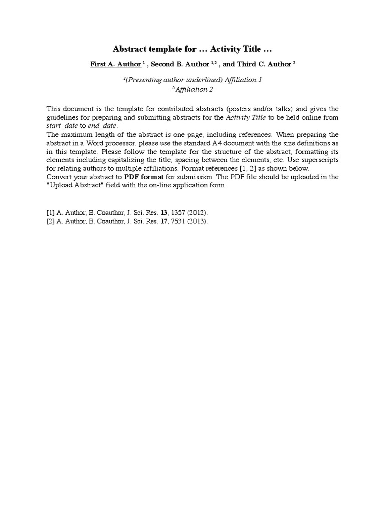 Abstract Submission Guidelines Template | PDF | Art | Computers