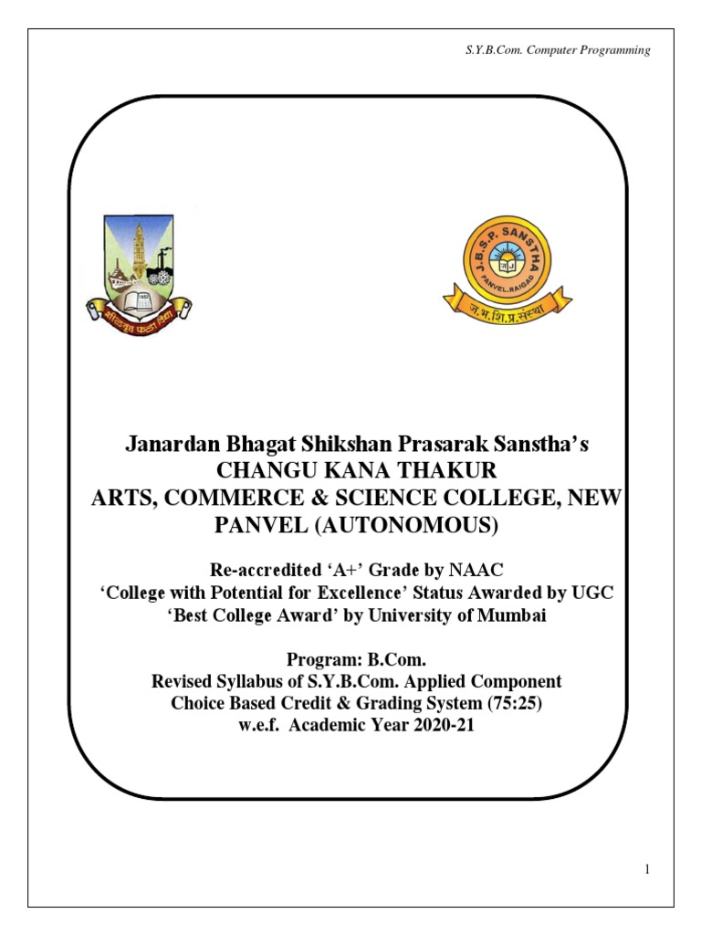 4 S.Y.B.Com. Computer Programming PDF | PDF | Control Flow | Parameter ...