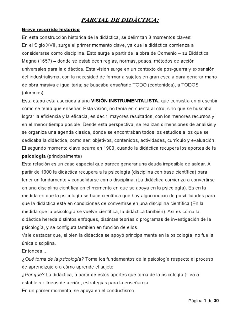 Resúmen Didáctica 1ero | PDF | Enseñando | Plan de estudios