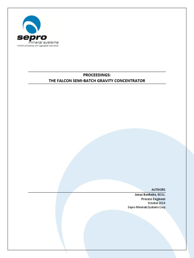 Introduction To The Falcon Semi Batch Gravity Concentrator | PDF ...