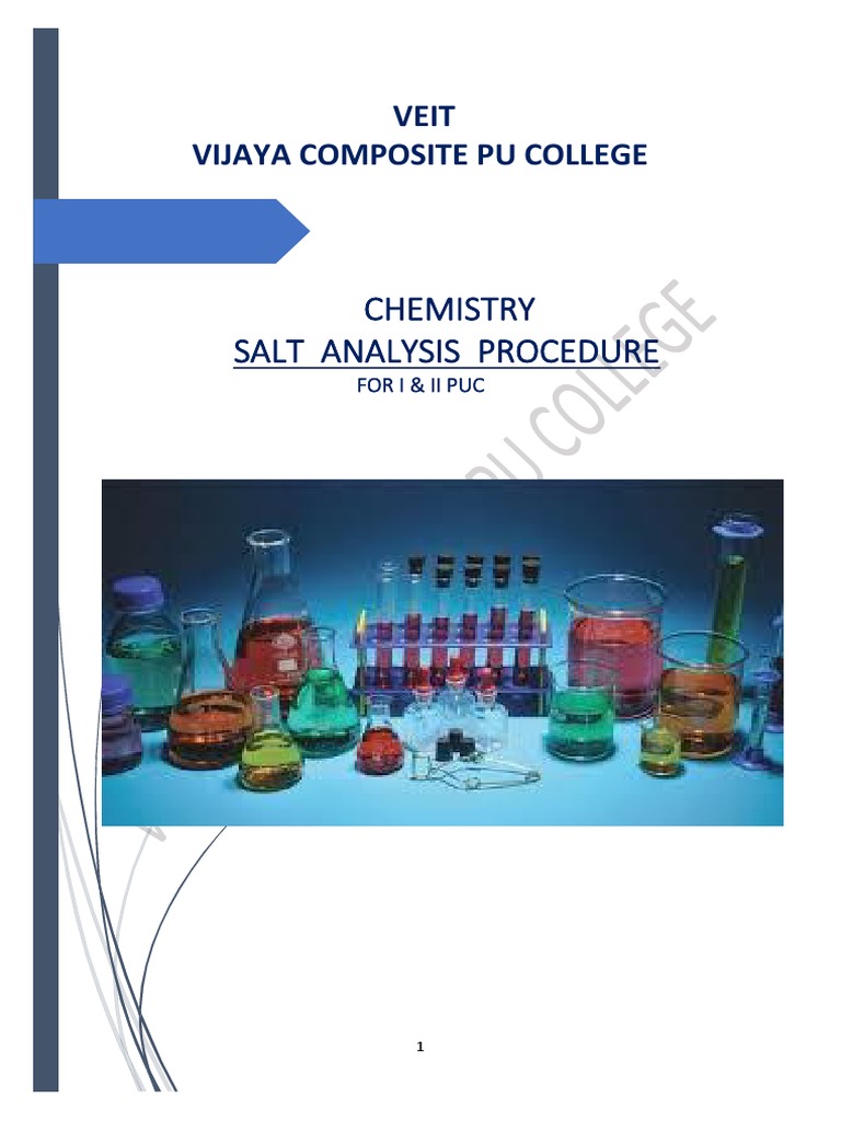 Inorganic Salt Analysis Procedure | PDF | Salt (Chemistry ...