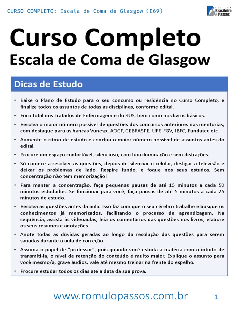 Atualização da Escala de Coma de Glasgow | PDF