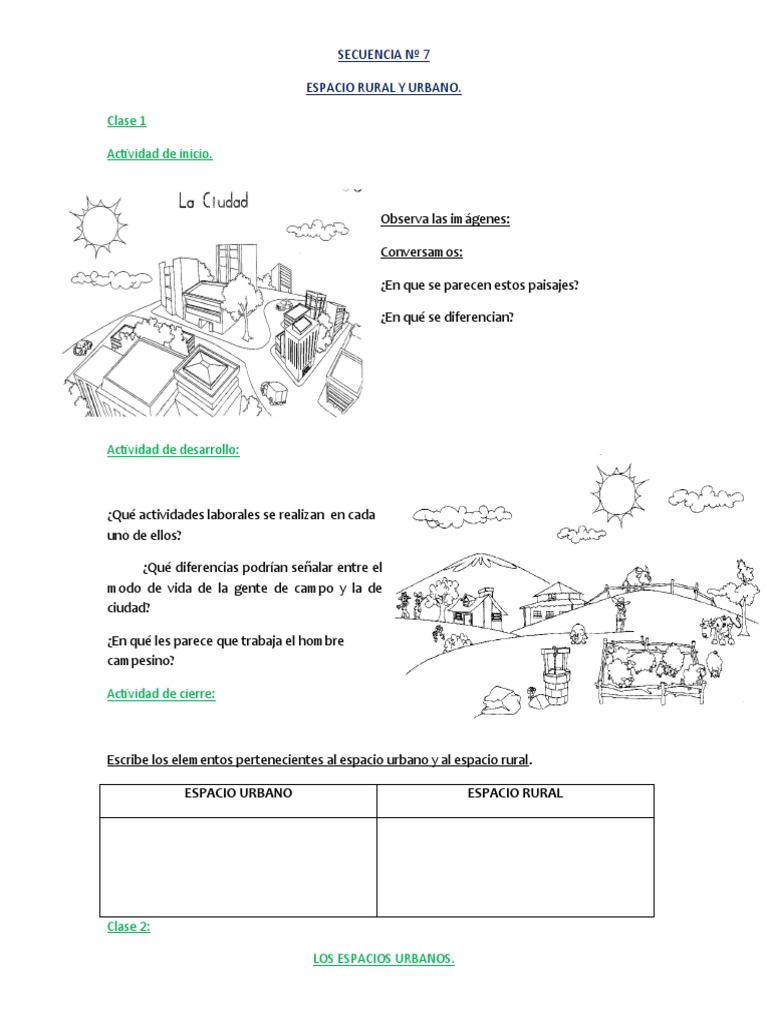 Actividades sobre Espacios Rurales y Urbanos | PDF | Los bosques ...