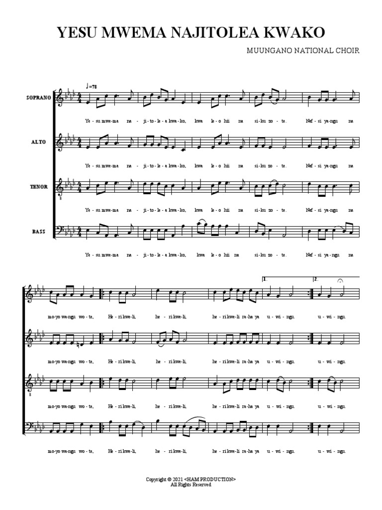 Yesu Mwema Najitolea Kwako PDF | PDF