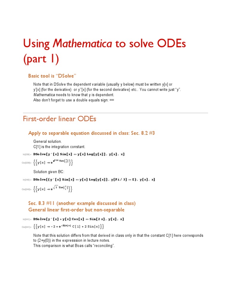 Ode1 Pdf Pdf Ordinary Differential Equation Applied Mathematics