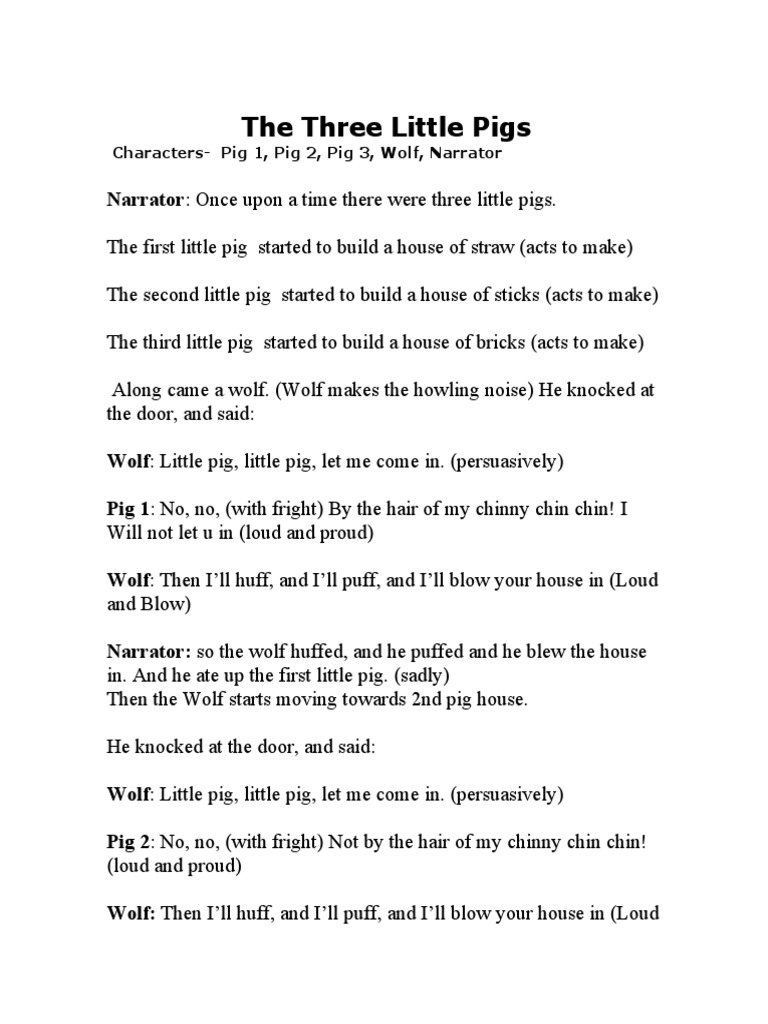 The Three Little Pigs Edited | PDF