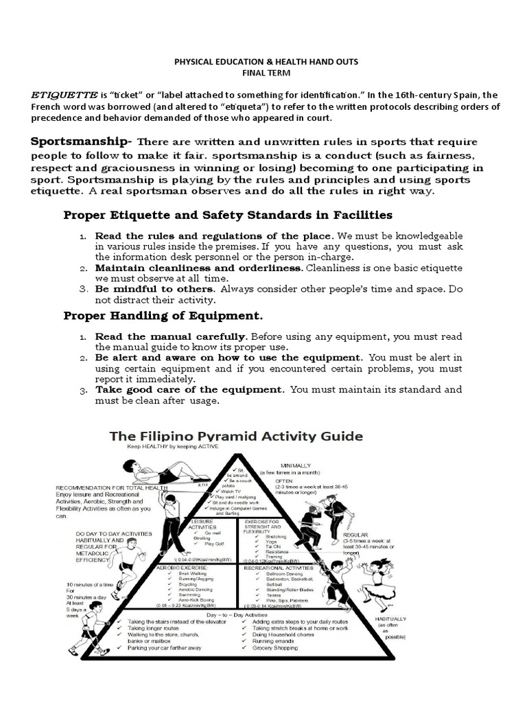 Handouts Physical Education | PDF | Injury | Hypothermia
