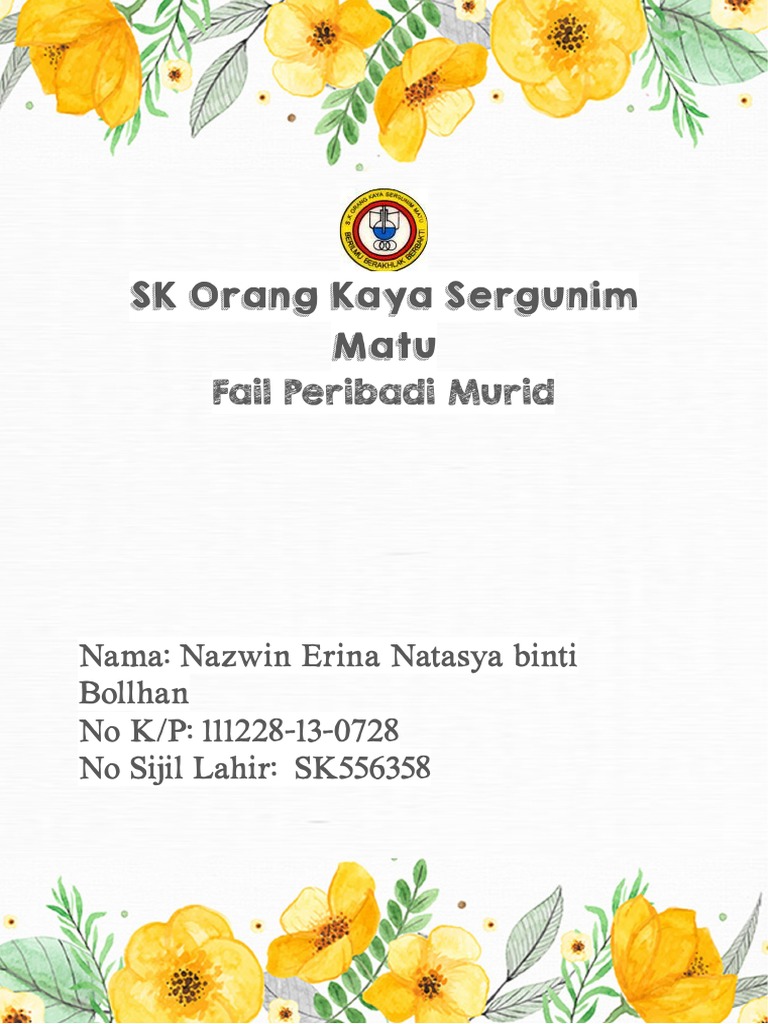 Cover Fail Peribadi Murid | PDF