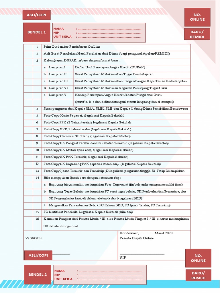 Ceklis Dupak 2023 | PDF