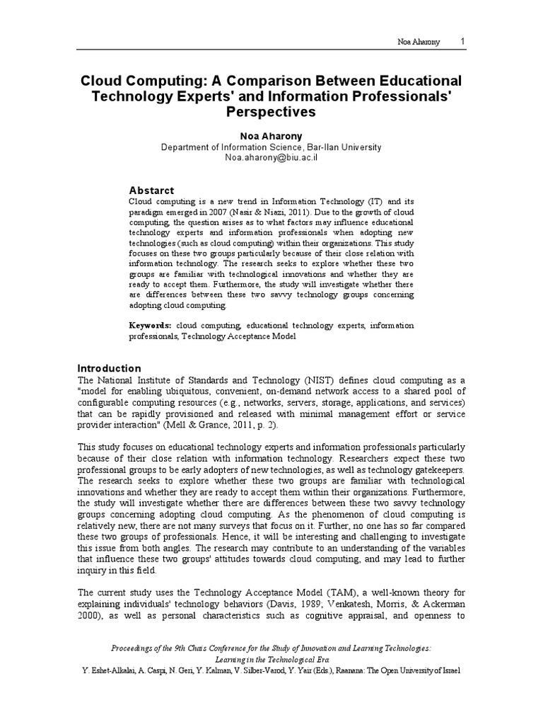 Cloud Computing Perspectives Compared Pdf Cloud Computing