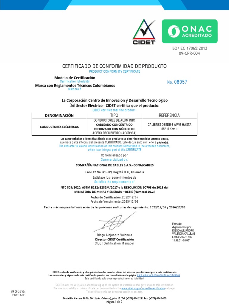 Certificado de Conformidad de Producto: Modelo de Certificación Marca Con Reglamentos Técnicos ...