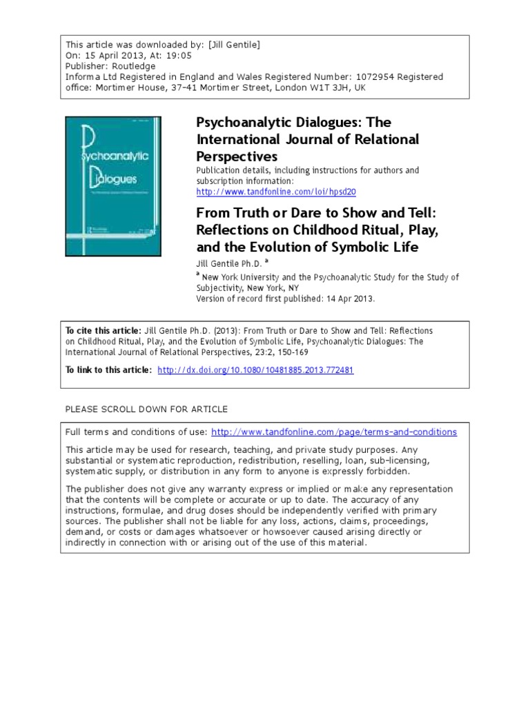 Psychoanalytic Dialogues The Internation | PDF | Psychoanalysis ...