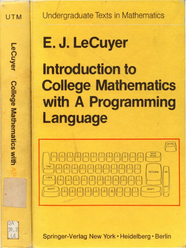 E. J. LeCuyer - Intro To College Math With APL PDF | PDF | Function ...
