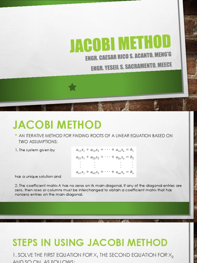 4 - Jacobi Method | PDF | Matrix (Mathematics) | Numerical Analysis