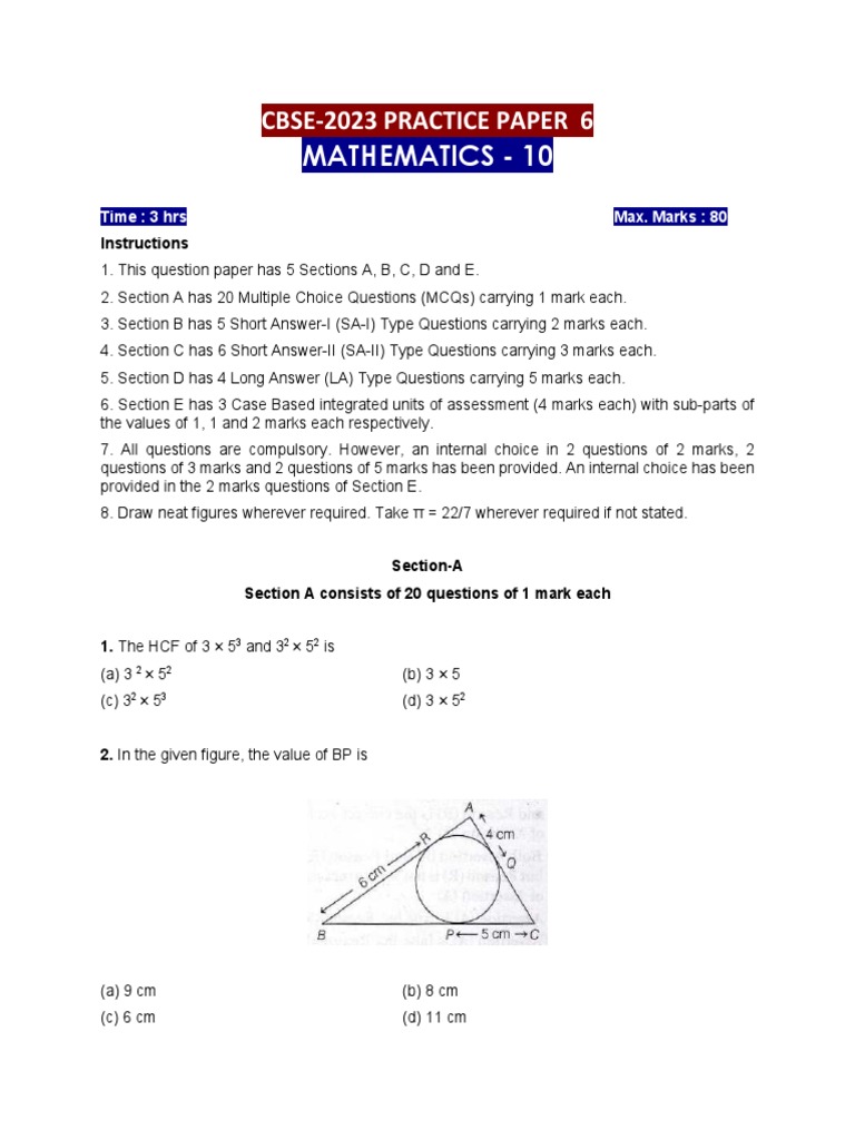Practice Paper 6 | PDF