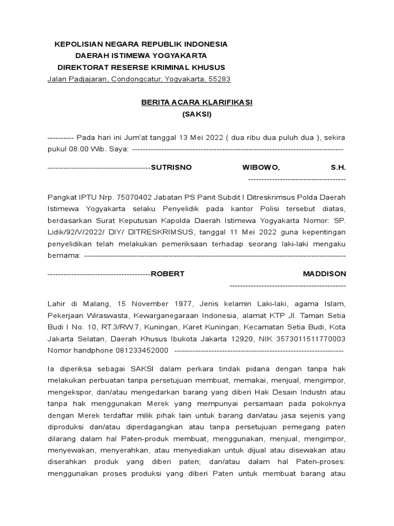 Draft - Ba Klarifikasi | PDF