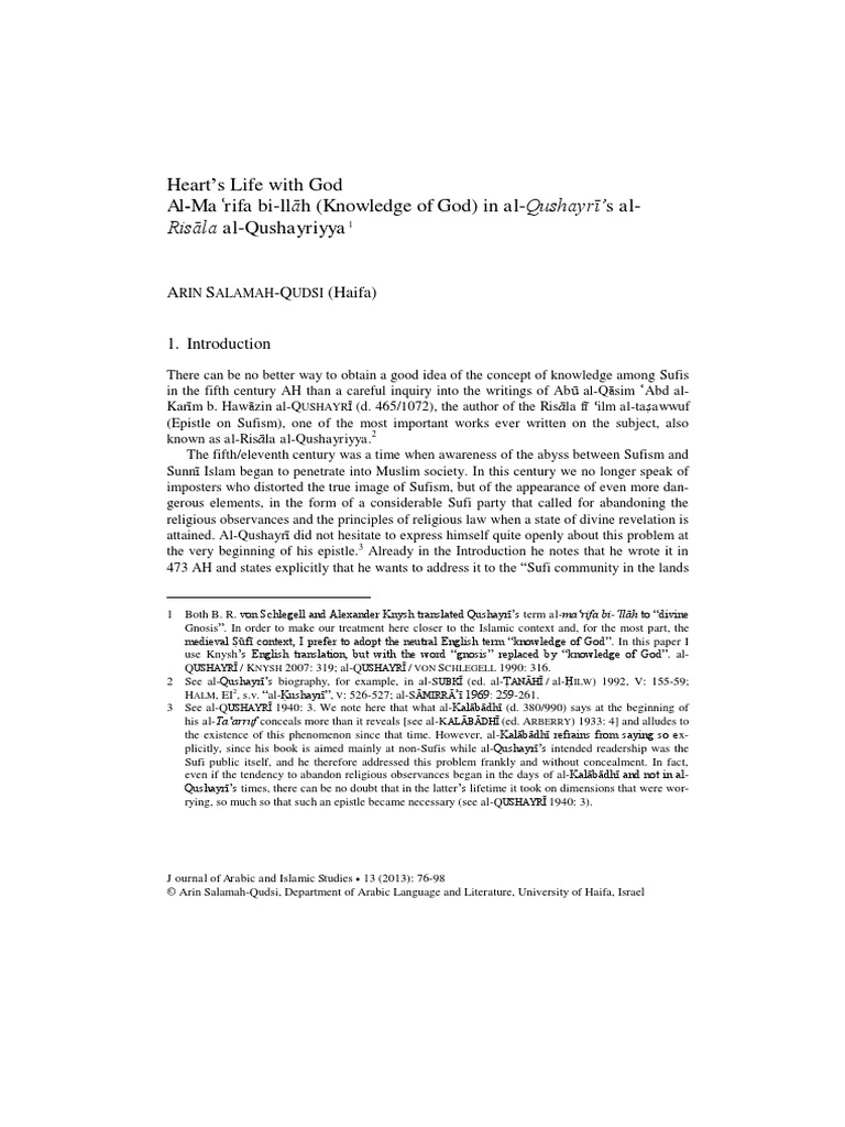 Heart S Life With God Al Marifa Bi Llah | PDF | Sufism | Knowledge