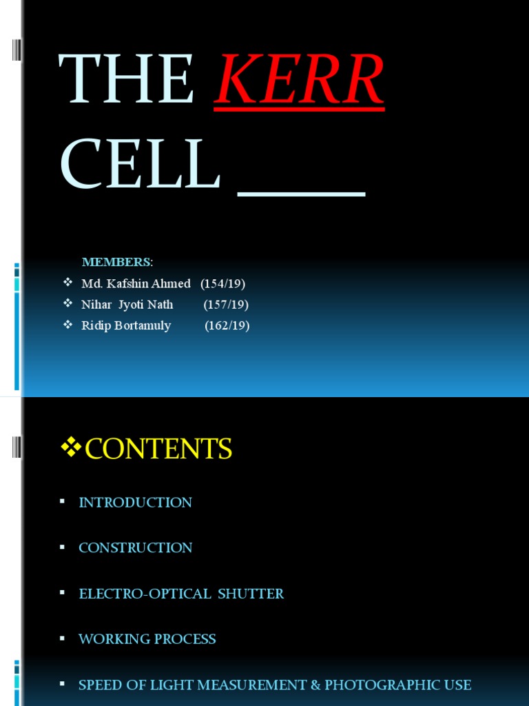 The Kerr Cell | PDF | Applied And Interdisciplinary Physics | Physical ...