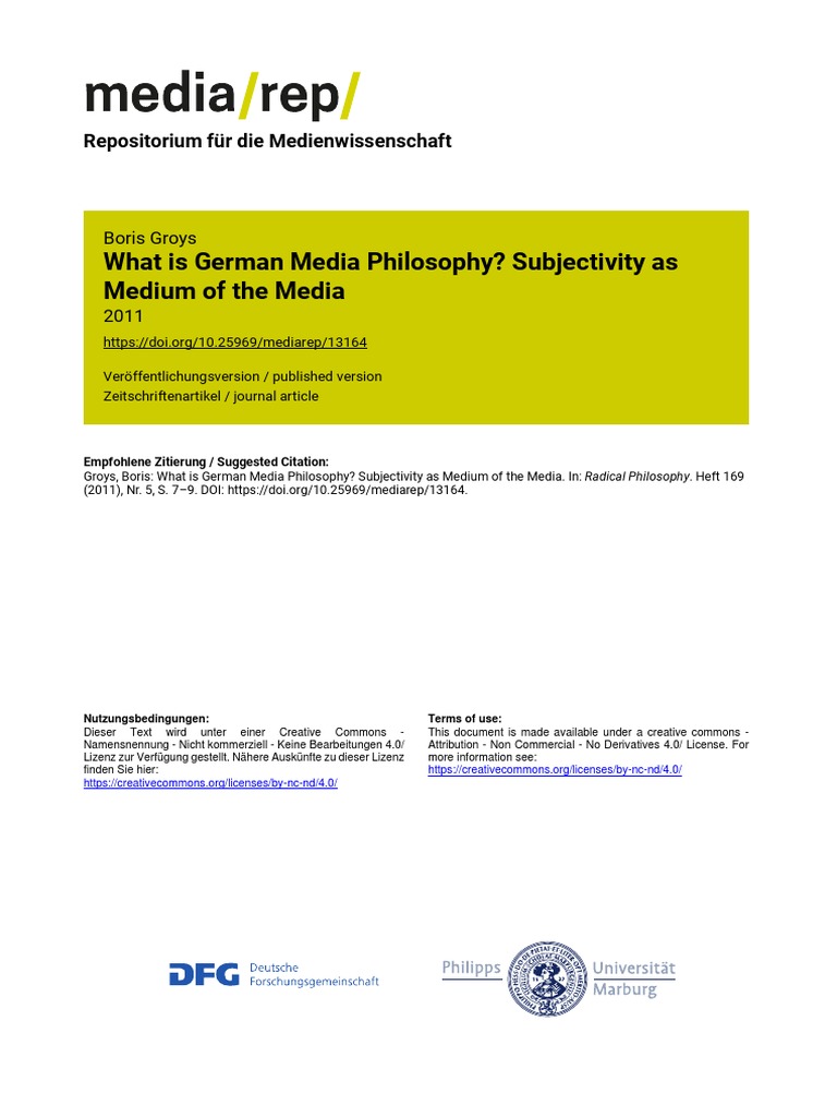 Boris Groys - What Is German Media Philosophy | PDF | Deconstruction ...