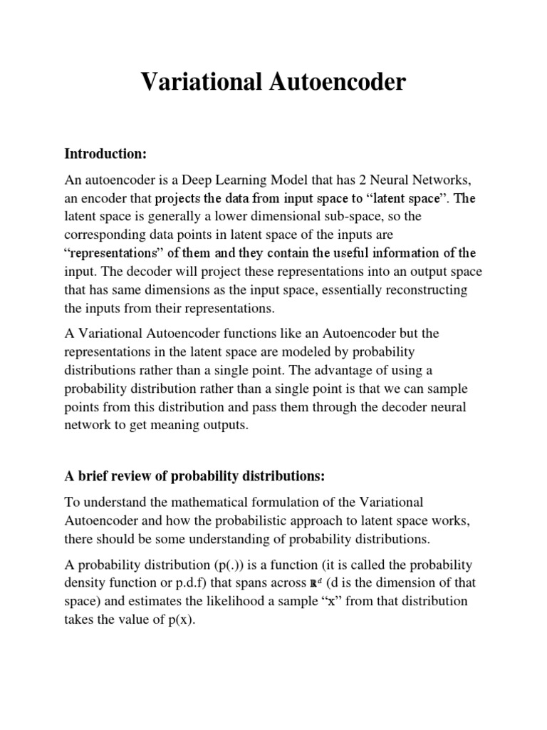 Variational Autoencoder Explanation | PDF | Probability Distribution ...