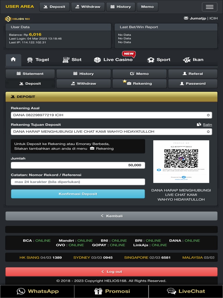 HELIOS168 User Area | PDF