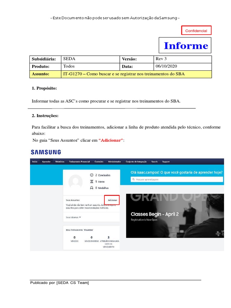 IT-G1270 - Como Buscar e Se Registrar Nos Treinamentos Do SBA - Rev4 ...