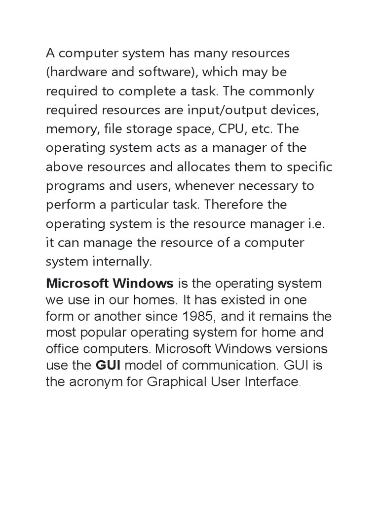 A Computer System Has Many Resources | PDF A Computer System Has Many Resources | PDF