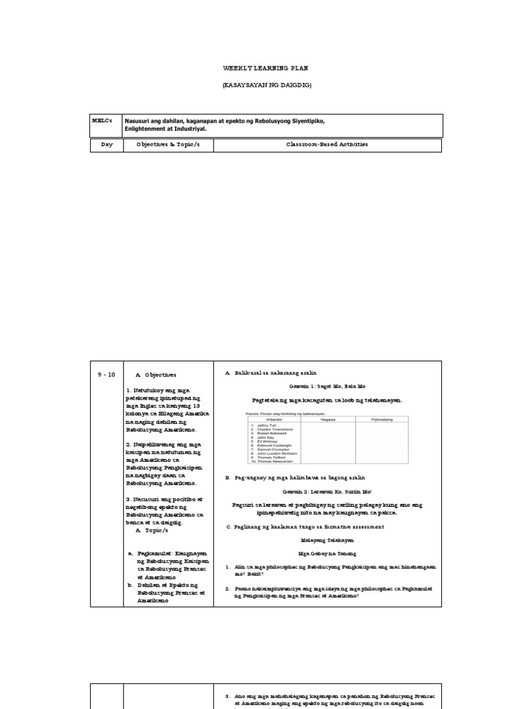 Sample Lesson Plan 5 | PDF