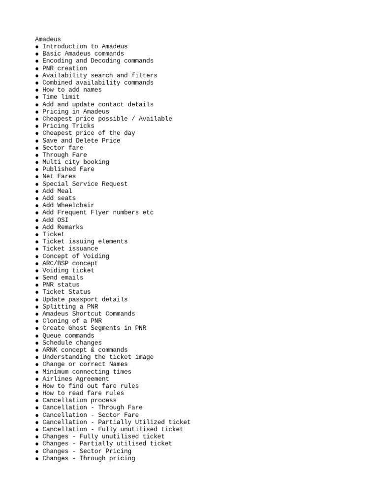 Amadeus Topics | PDF | Computers