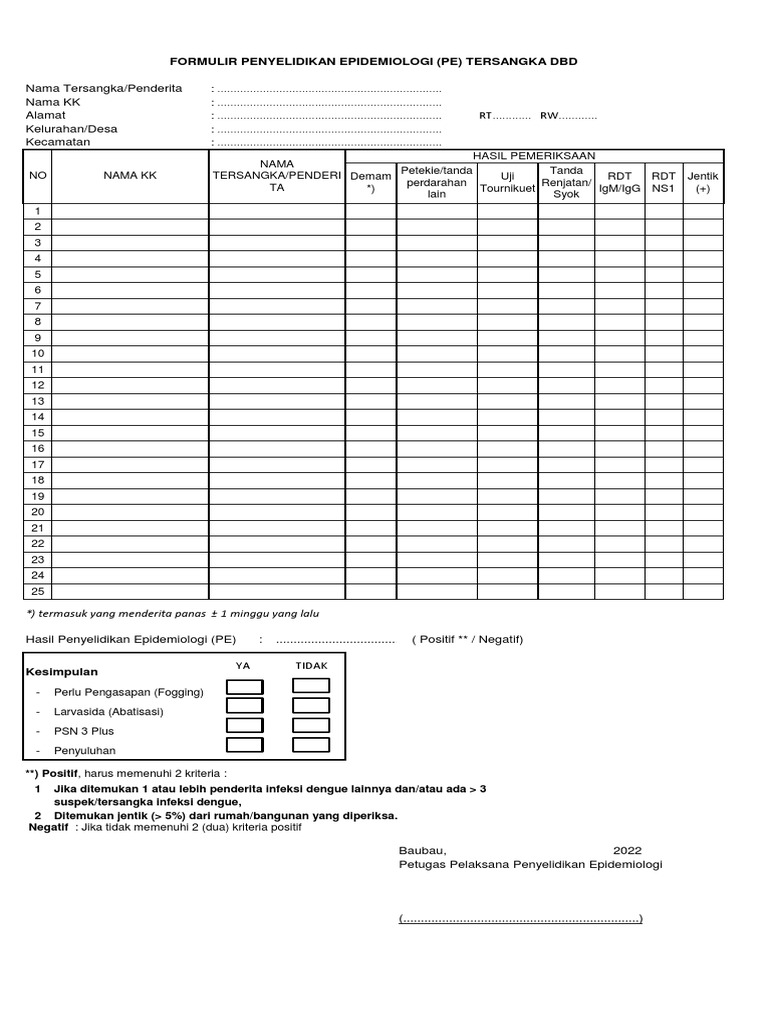 Formulir Pe DBD | PDF