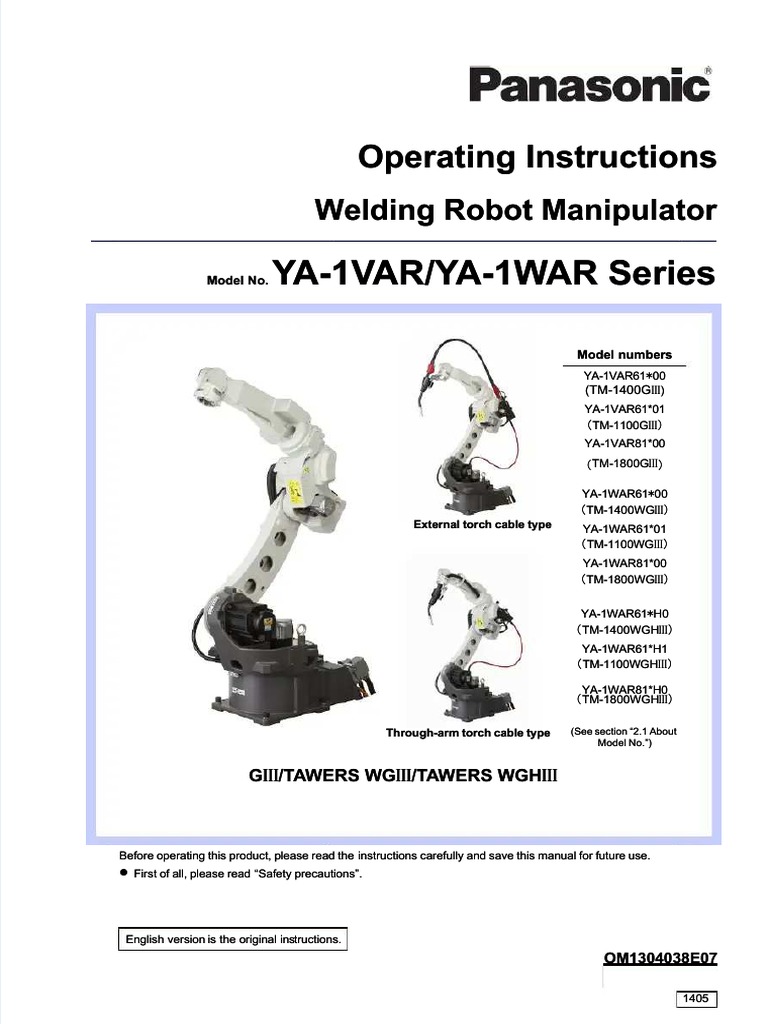 Panasonic Welding Robot Manual Overview | PDF | Welding | Construction